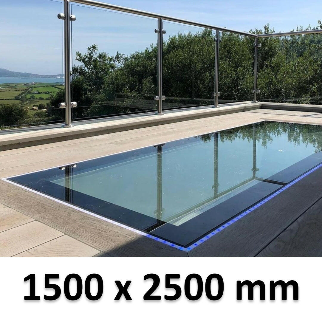1500 x 2500 mm Frameless Walk-on Skylight | Skylight Factory