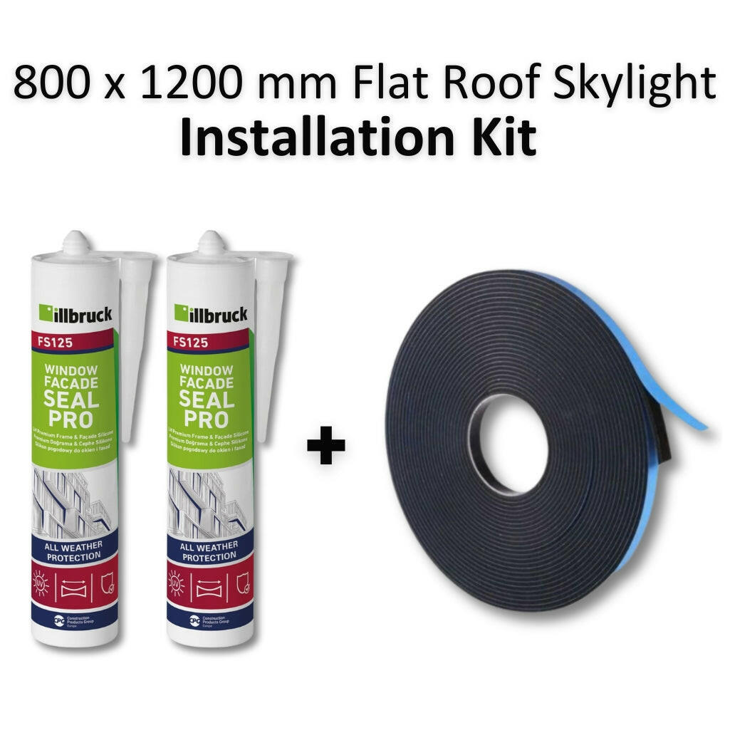 800 x 1200 mm Flat Roof Skylight Installation Kit | Skylight Factory